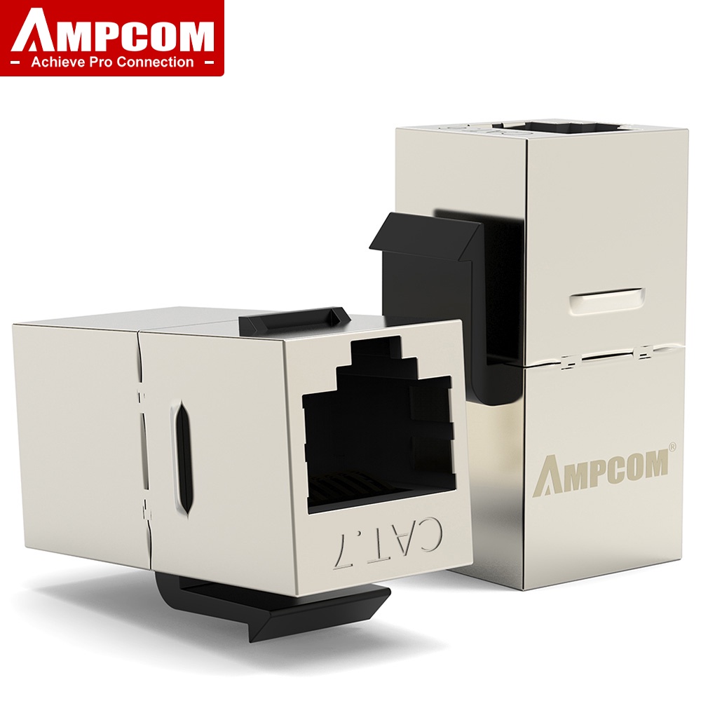AMPCOM CAT7 Keystone Coupler Jack, CAT7 RJ45 Inline Coupler Keystone ...
