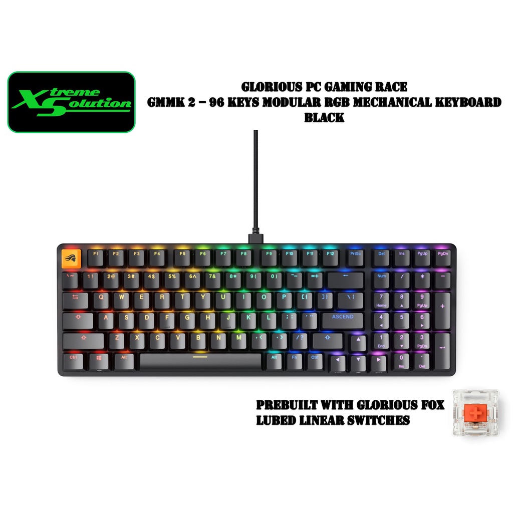 Glorious GMMK 2 - 96% Modular RGB Mechanical Keyboard | Black / White ...