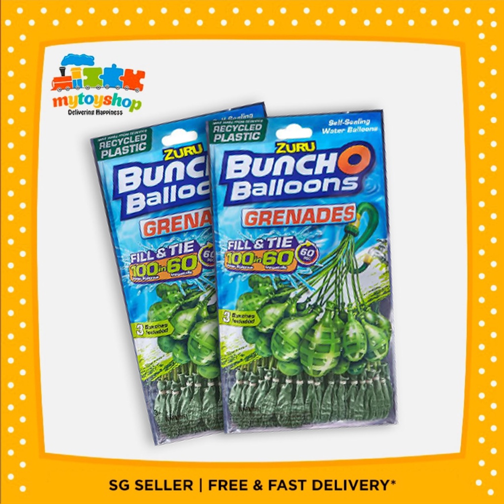 ZURU Bunch O Balloons Rapid Fill Water Grenades 2 Pack Bundle | Shopee ...