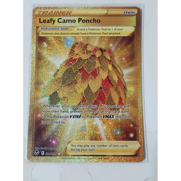 Pokemon leafy camo poncho gold secret rare item trainer card | Shopee ...