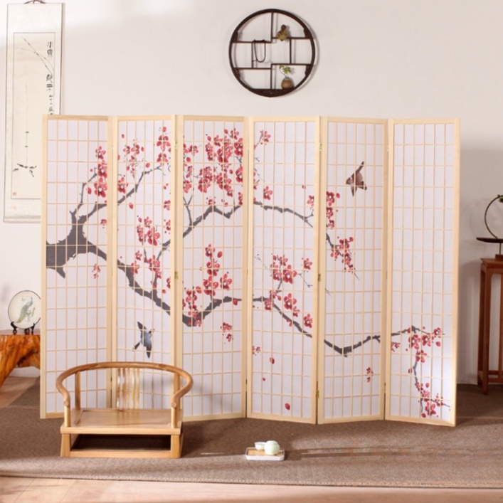 Japanese-style screen partition porch folding mobile living room simple ...