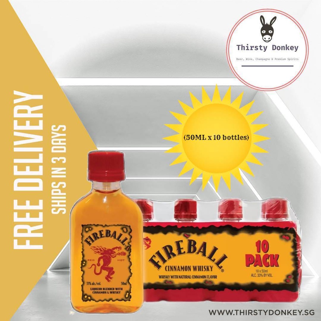 Fireball Cinnamon Whisky (50ml x 10 bottles) | Shopee Singapore