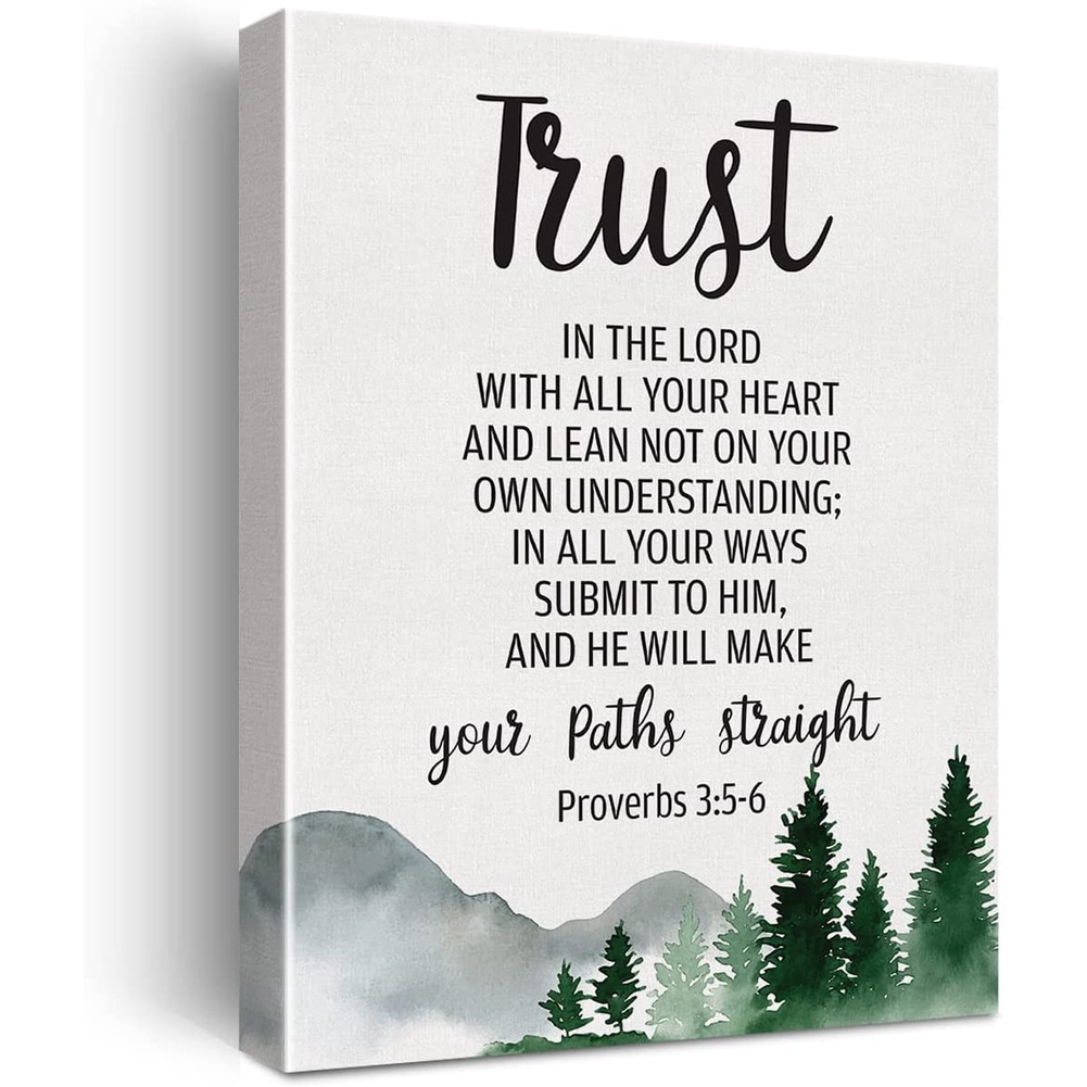Proverbs 3:5-6 Trust in the Lord With All Your Heart Bible Verse Canvas ...