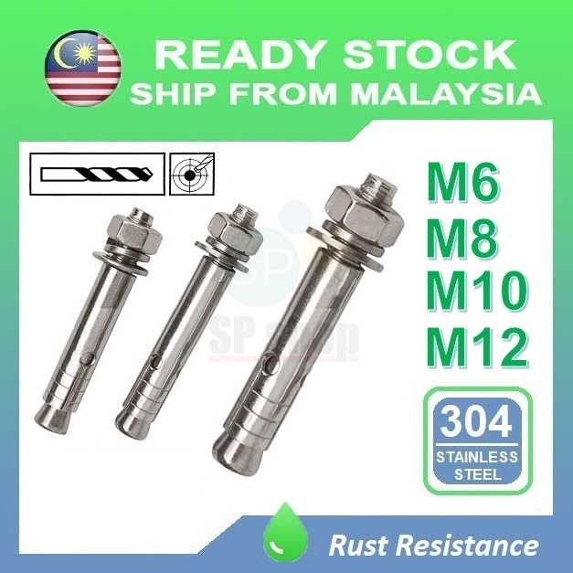 M6 M8 M10 M12 Wall Plug 304 Stainless Steel Sleeve Anchor Bolt for ...