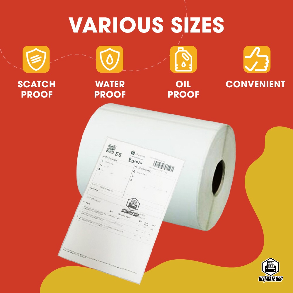 Waterproof Thermal Printer Label Paper for Waybill | Label Sticker /AWB ...