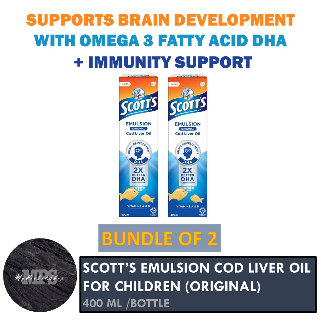 (BUNDLE OF 2) Scott's Emulsion Cod Liver Oil (Original) | Shopee Singapore