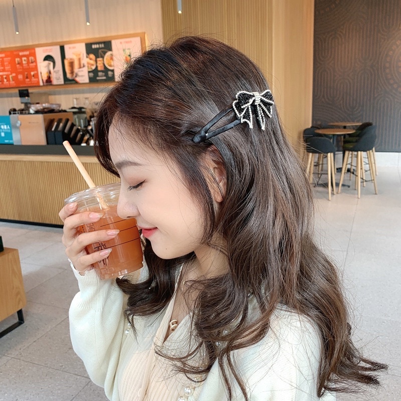 [SG Seller] Ribbon Design Snap Clip BB Clip with Full Black and White ...