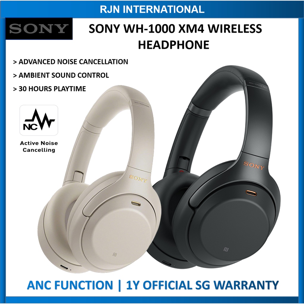 Sony WH-1000XM4/WH1000 XM4 Active noise cancellation wireless headphone with official 1year ...