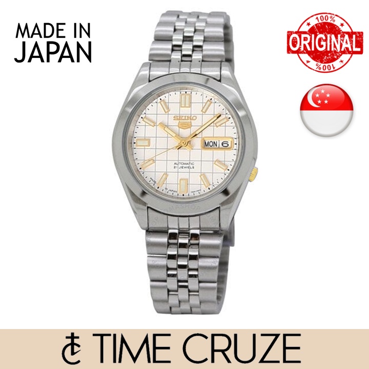 [Time Cruze] Seiko 5 Automatic SNKF77J Japan Made White Grid Dial ...