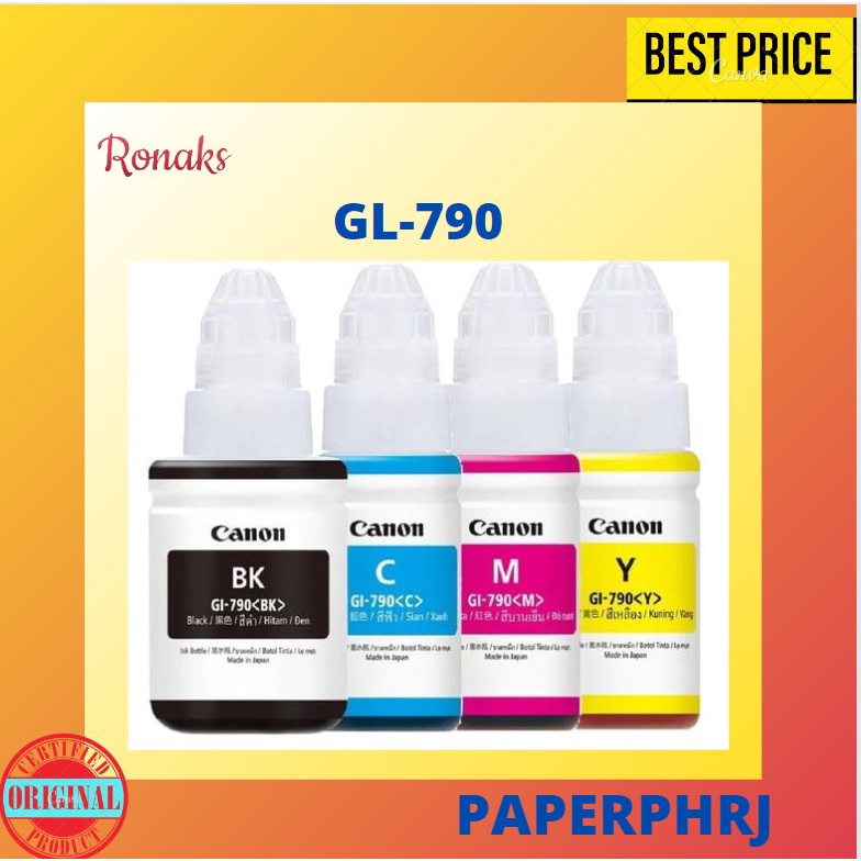 Canon GL790 GL-790 GL 790 Ink Refill Bottle Black Cyan Magenta Yellow ...