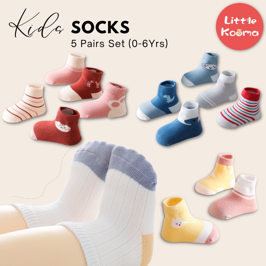 Little Kooma | Kids Ankle Socks 5 Pairs Set Baby Boy Socks Baby Girl ...