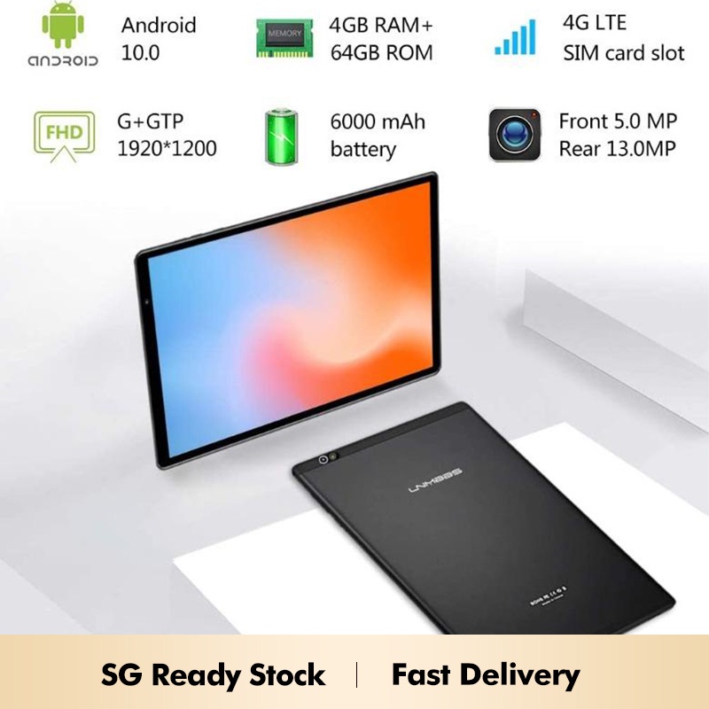 [SG stock]10 Inch Tablet FHD Android 10 4G LTE Tablet, 1920 * 1200 IPS ...