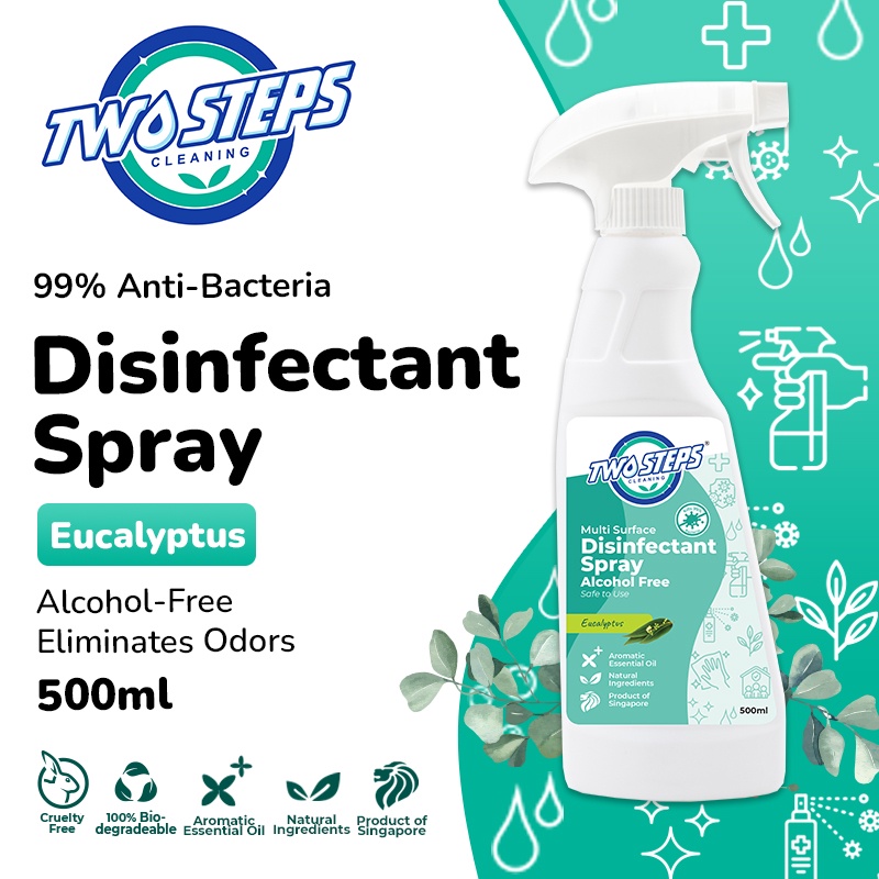 Two Steps Cleaning Disinfectant Spray 500ml - Eucalyptus | Shopee Singapore