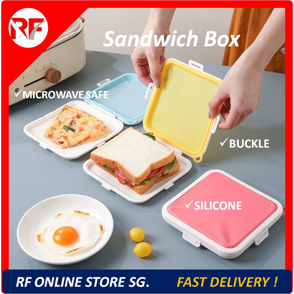 Sandwich Storage Box Silicone Reusable Lunch Box Food Storage Case ...