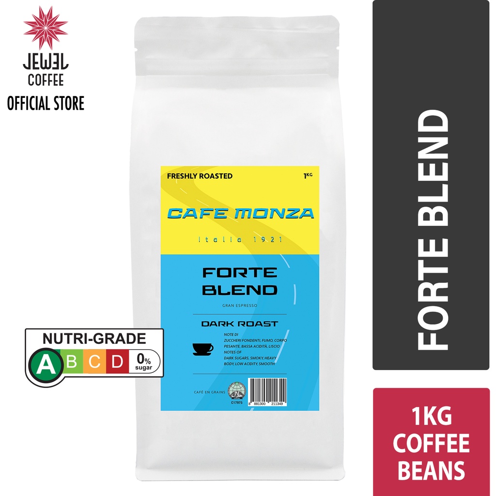 Cafe Monza Coffee Beans Forte Blend 1kg (Halal Certified) | Shopee ...