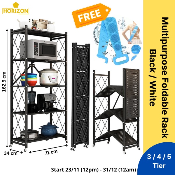 Foldable Storage Rack With Wheel Rak Dapur Rak Kabinet Dapur Rak ...