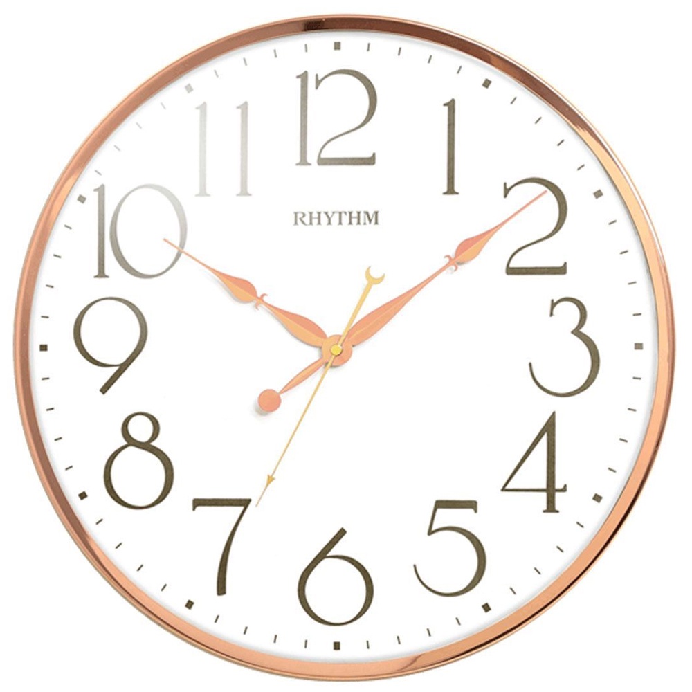 Rhythm Decorative Metal Rose Gold Wall clock CMG569NR13 | Shopee Singapore