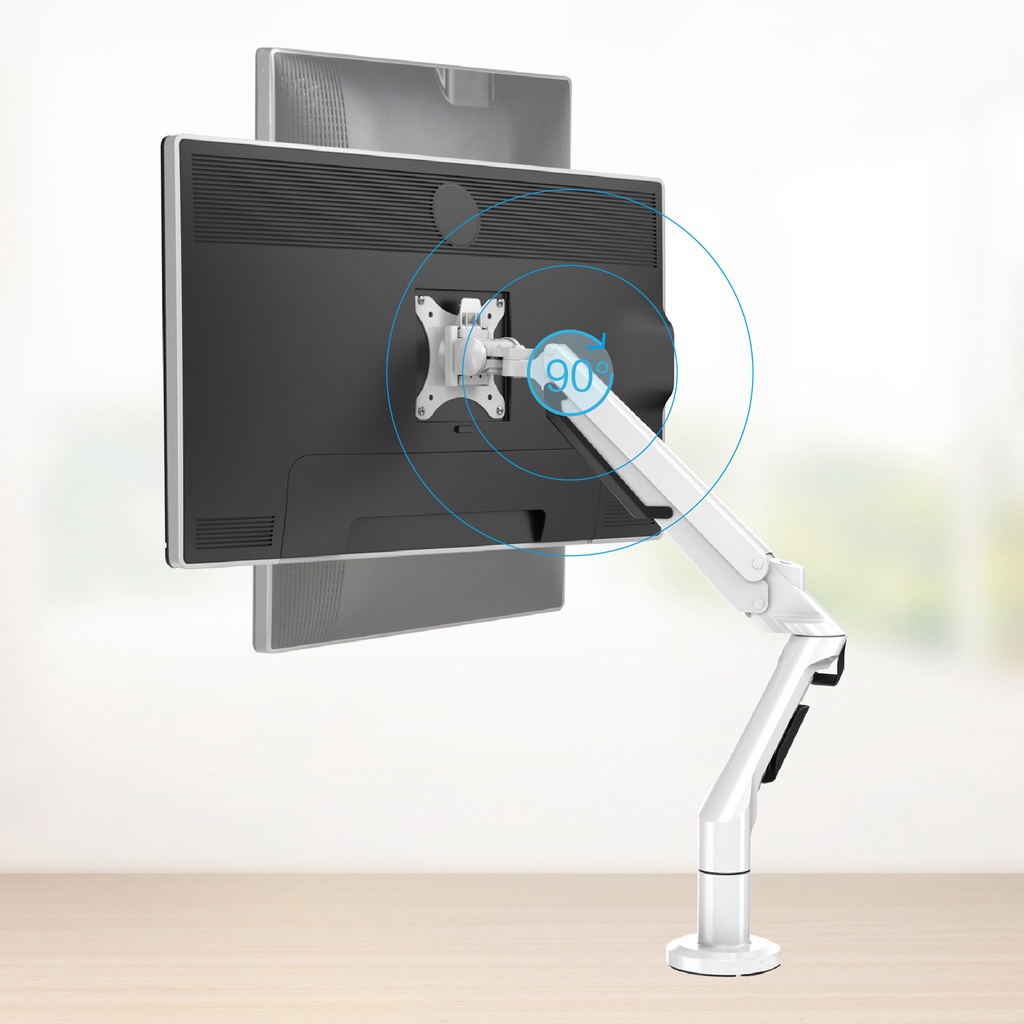 ErgonMan Aluminum Gas Spring Monitor Arm Single Fully Adjustable Arm ...