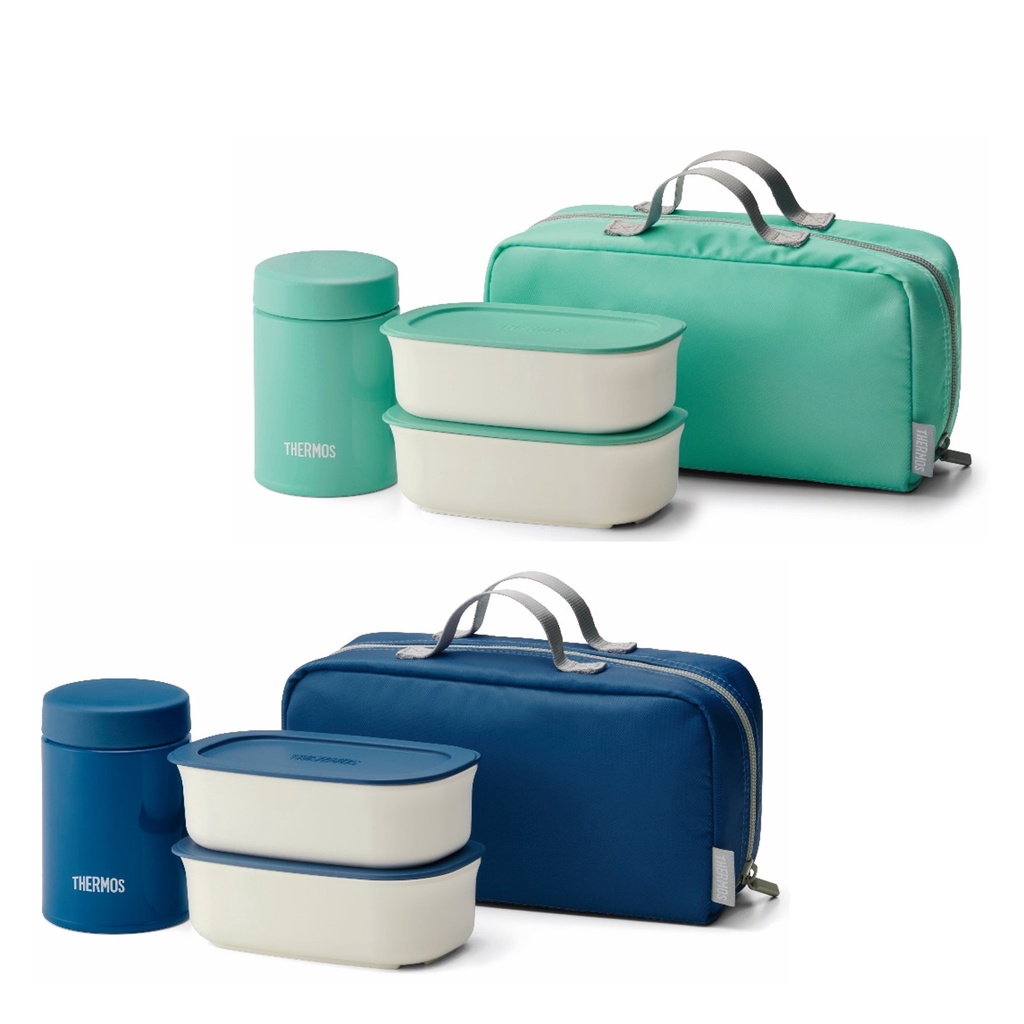 Thermos® JEA-800 Lunch Set (200ml Food Jar and two 300ml Bento Boxes ...