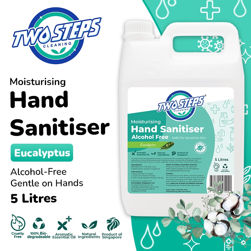Two Steps Cleaning Hand Sanitizer Alcohol Free 5 Litre Eco Refill ...