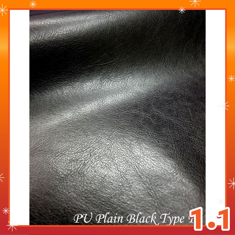 Plain Black PU PVC Leather (Agak Nipis, Bukan PU Tebal) for DIY Craft ...