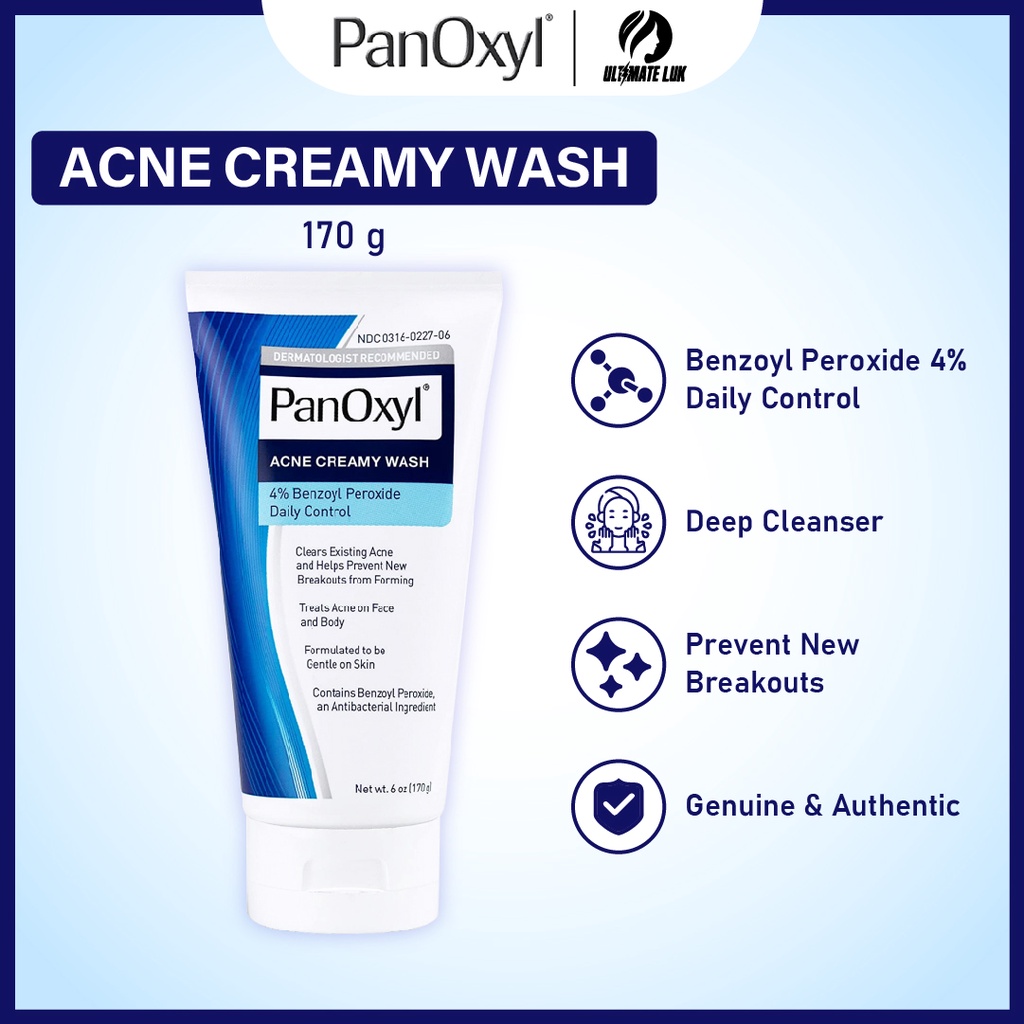 Panoxyl Acne Creamy Wash Benzoyl Peroxide 4 Cream Face Wash Acne