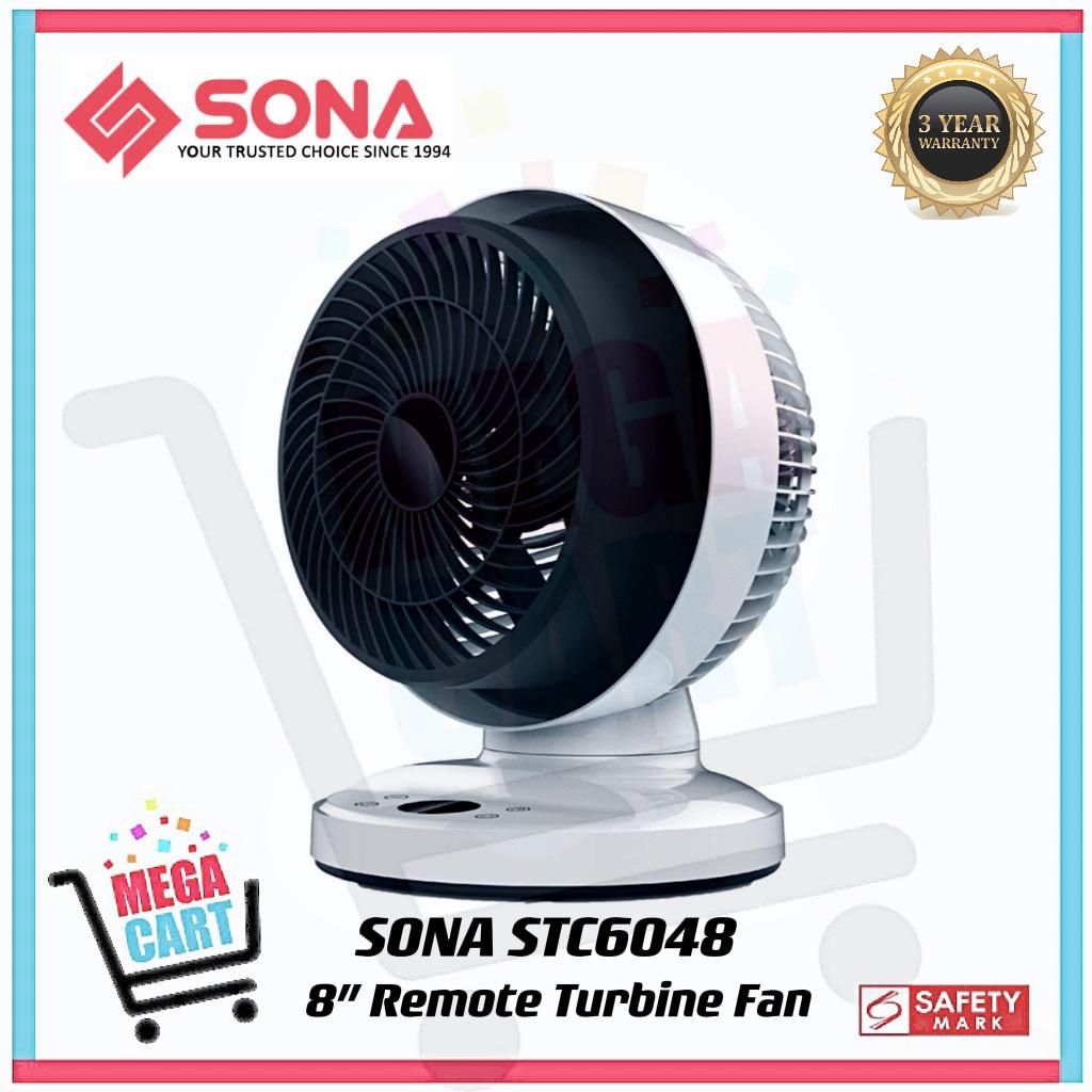 Sona 8" Remote Turbine Circulating Desk/Table Fan STC 6048 | STC6048 (3 ...
