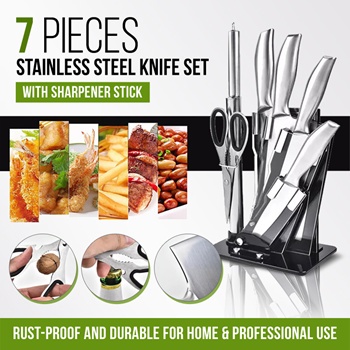 (SG SELLER) Best Quality 7 Pieces Knife Tool Sets Kitchen Stainless ...