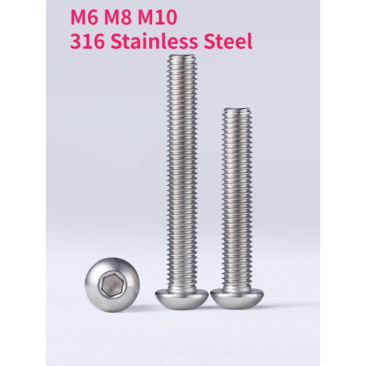 M6 M8 M10 316 Stainless Steel Round Head Hex Hexagon Socket Screw Allen ...