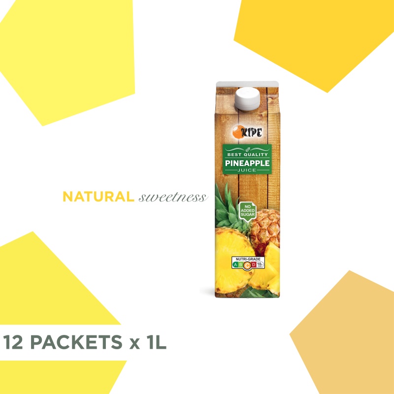 Ripe Pineapple Juice 1L x 12 packets | Shopee Singapore