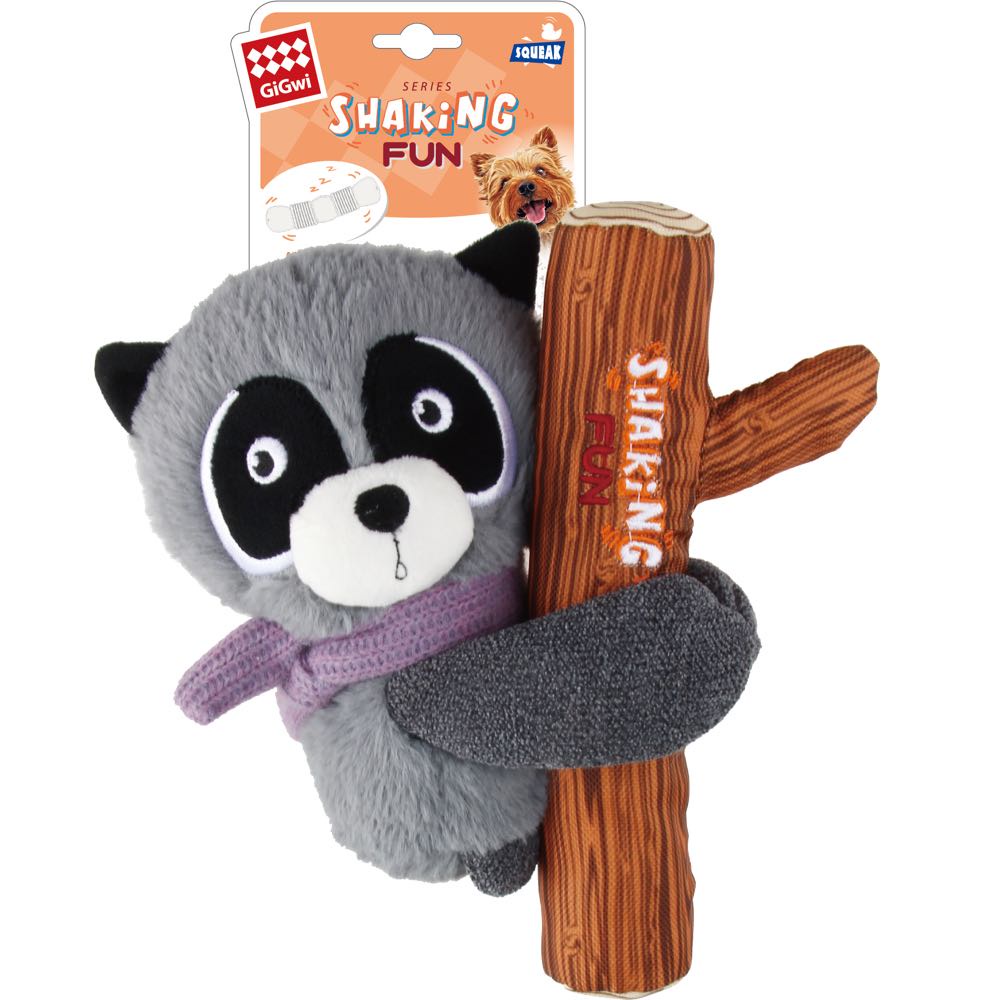 GiGwi Shaking Fun 2-In-1 Plush Dog Toy (Raccoon) | Shopee Singapore