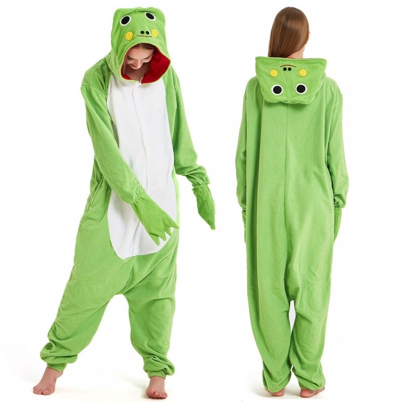 Frog Animal Character Overall Kigurumi Onesie Pajamas Sleepwear Costume ...