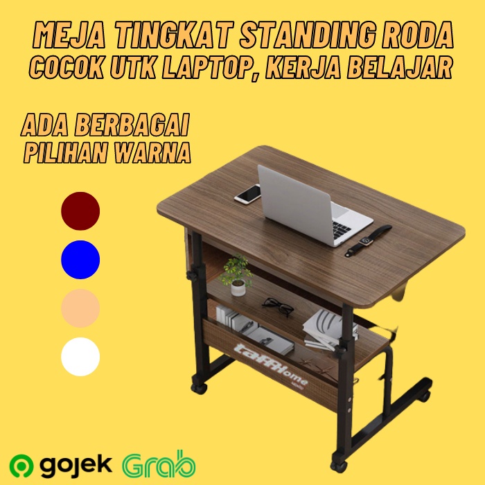 Work Table Learning Laptop Standing Wheel Portable Side Bedside ...