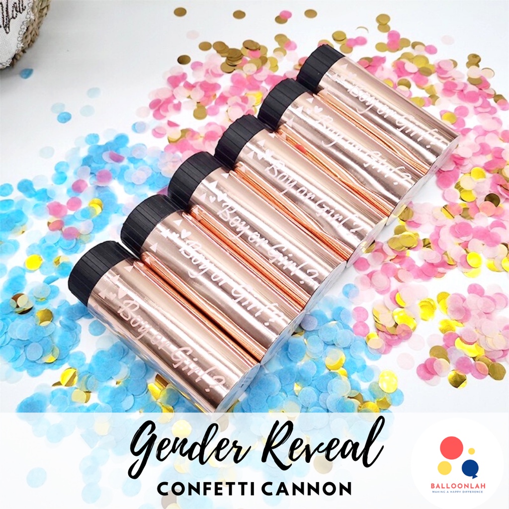 Confetti Cannon Party Popper for Gender Reveal Parties [READY STOCK IN ...