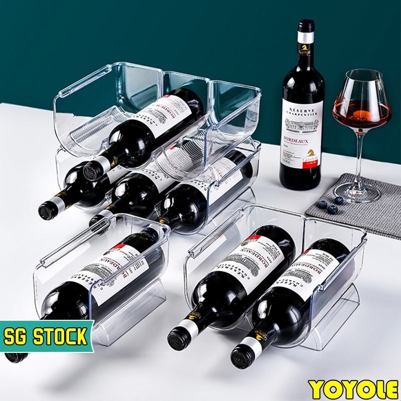 Stackable Wine Rack Transparent Cup Holder Fridge Bottle Holder Kitchen ...