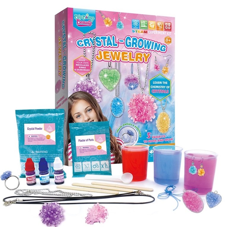 NEW Crystal Growing Jewelry DIY Toys for Girls - Science Experiment ...