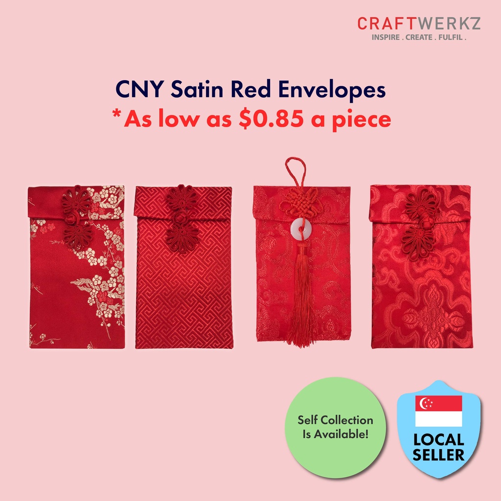 *CNY Satin Red Packet Envelope* (SG Ready Stock) | Shopee Singapore