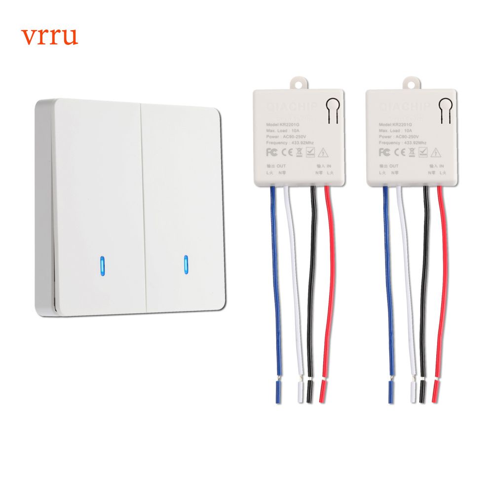 Wireless Smart Switch Light Rf 433mhz Wall Panel Switch With Remote ...