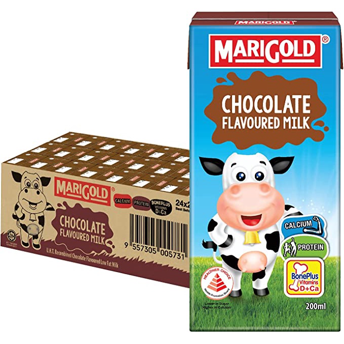 MARIGOLD Chocolate UHT Milk Plain, 24 x 200ml | Shopee Singapore