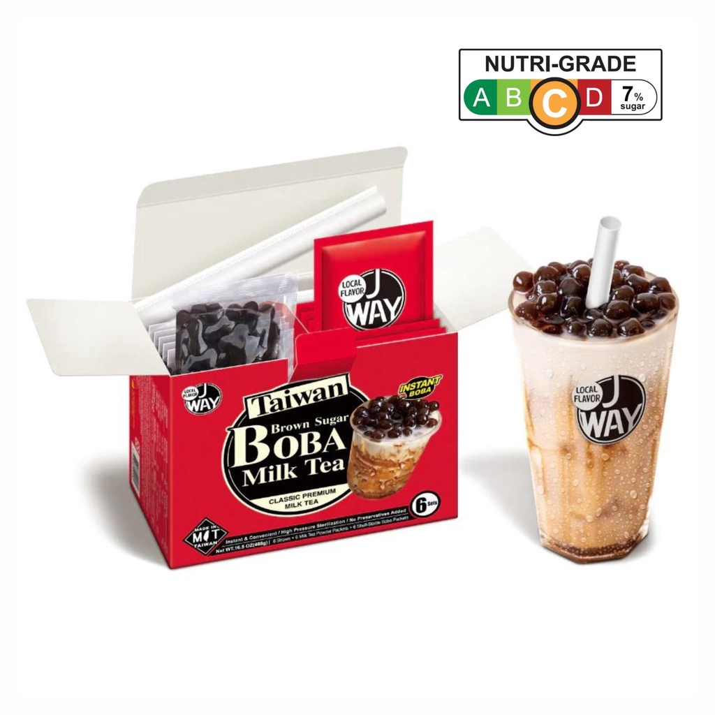 J Way Classic Boba / Bubble Tea Kit (6 Drinks) With Real Brown Sugar ...
