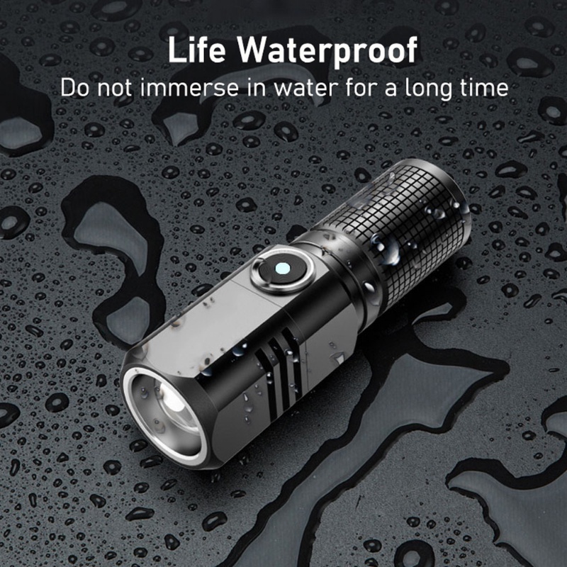 10000 LM mini powerful led flashlight xhp50 built-in battery 3 modes ...
