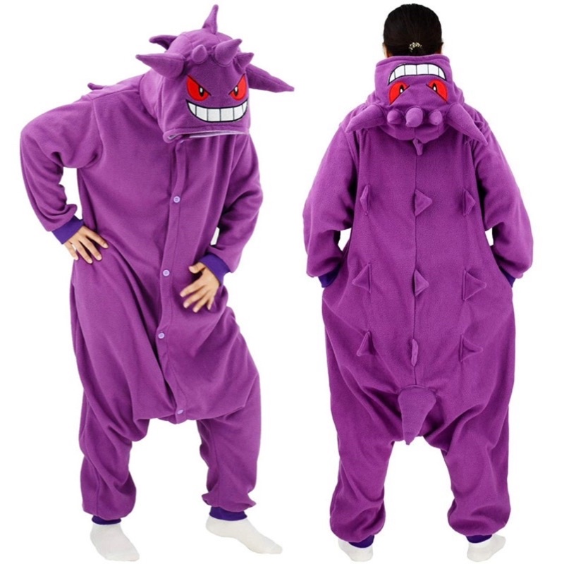 Gengar Pokemon Character Overall Kigurumi Onesie Pajamas Sleepwear ...