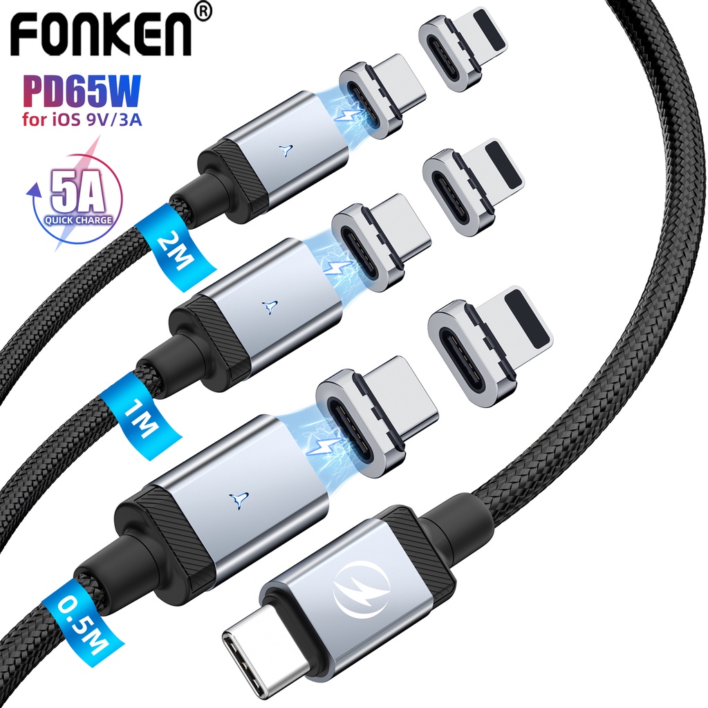 Fonken USB C Cable PD65W Magnetic Type C Cable PD27W USB C To IOS Cable ...