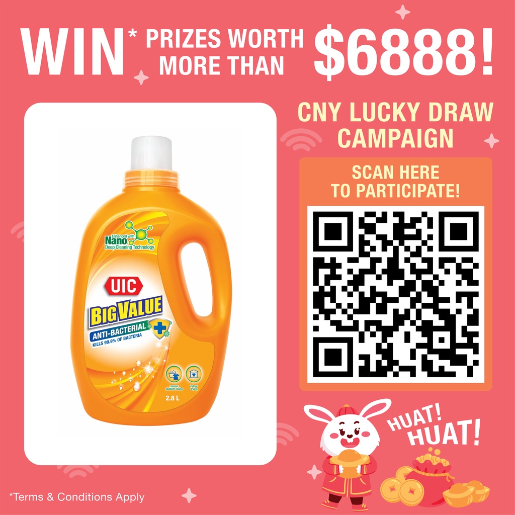 UIC Big Value Laundry Liquid Detergent (Anti-Bacterial) 2.8L | Shopee ...