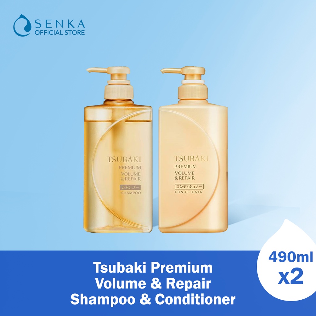 [Bundle of 2] Tsubaki Premium Volume & Repair Shampoo & Conditioner ...