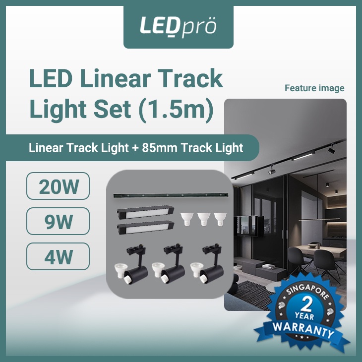 LED PRO LED LIGHT LED Linear Track Light 2pcs with Track Light 3 pcs 1 ...