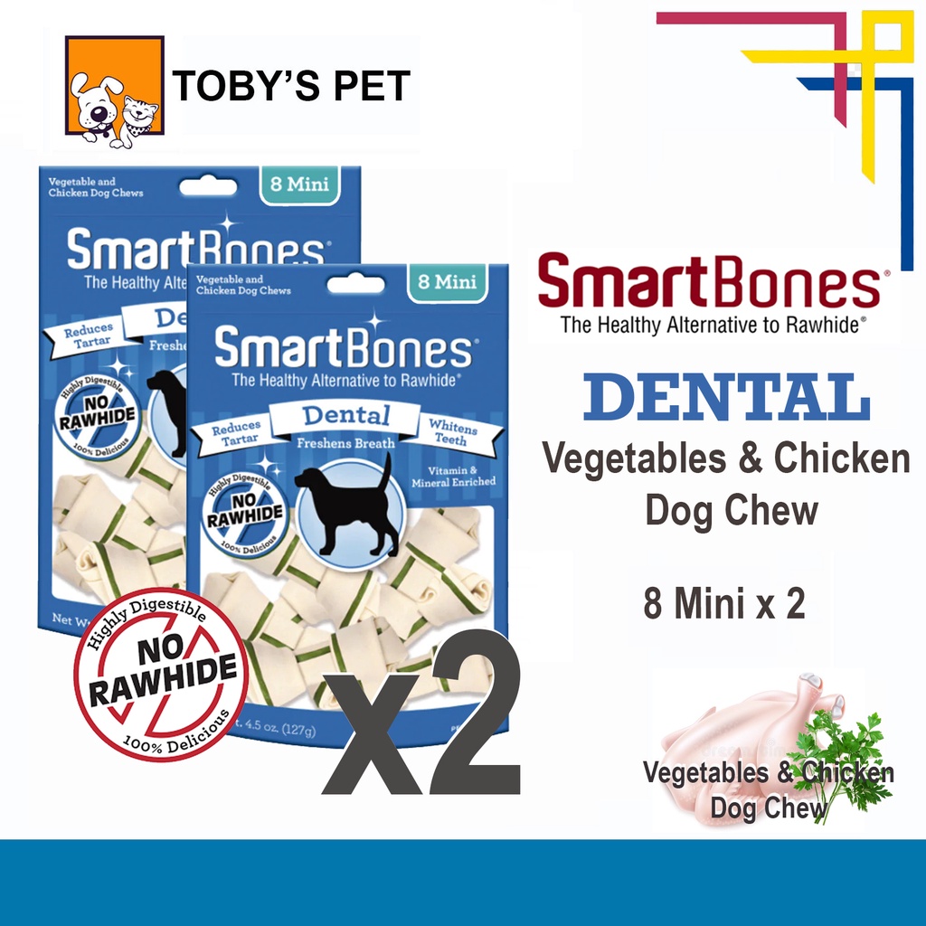 SmartBones Dental Mini Dog Chews 127g (8pcs) x 2 | Shopee Singapore
