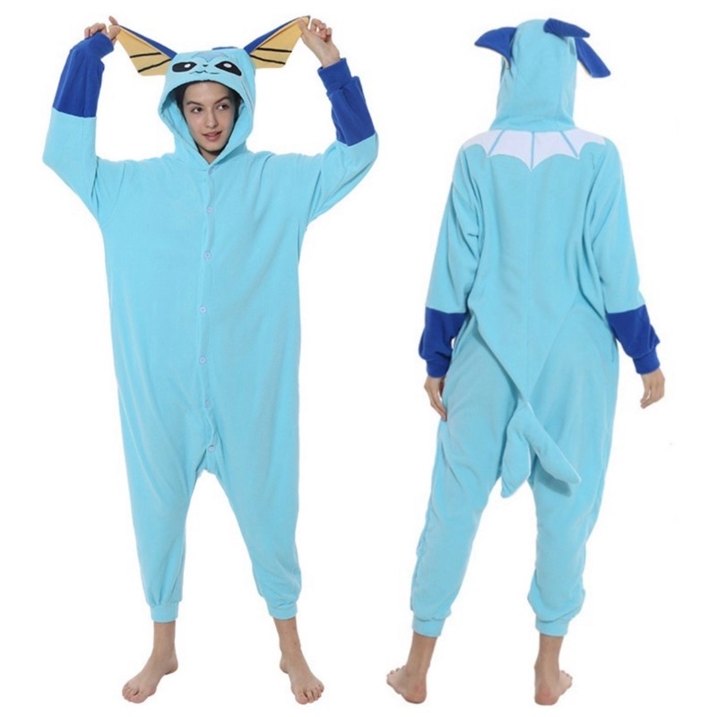 Vaporeon Pokemon Character Overall Kigurumi Onesie Pajamas Sleepwear ...