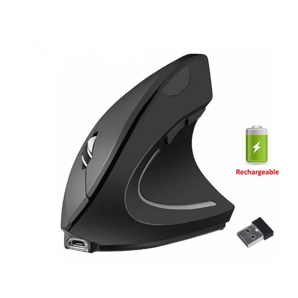 Recharge Wireless Mouse Vertical Gaming Mouse USB Computer Mice ...