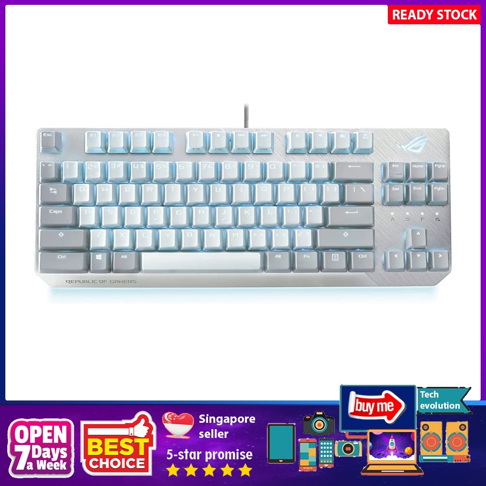 [sgstock] ASUS ROG Strix Scope NX TKL Moonlight White Wired Mechanical ...